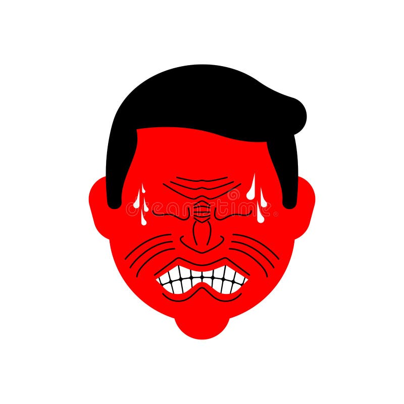 Straining Face Emotion. Tense Face Guy Stock Vector - Illustration of ...