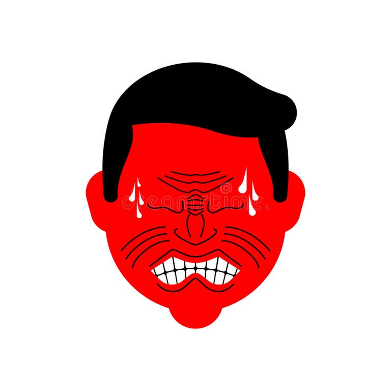 Straining Face Emotion. Tense Face Guy Stock Vector - Illustration of ...