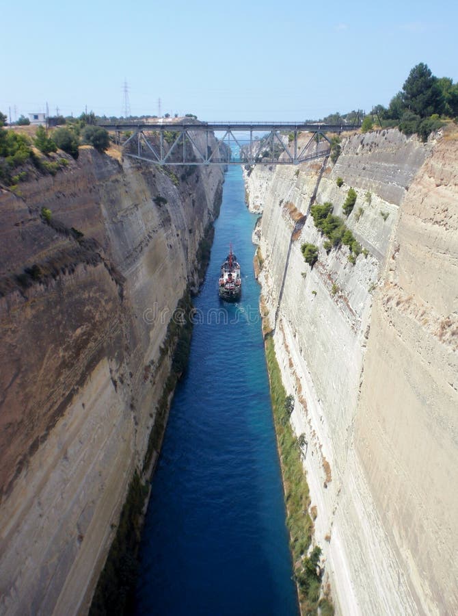 Strait of Corinth stock image. Image of strait, ship - 45973479