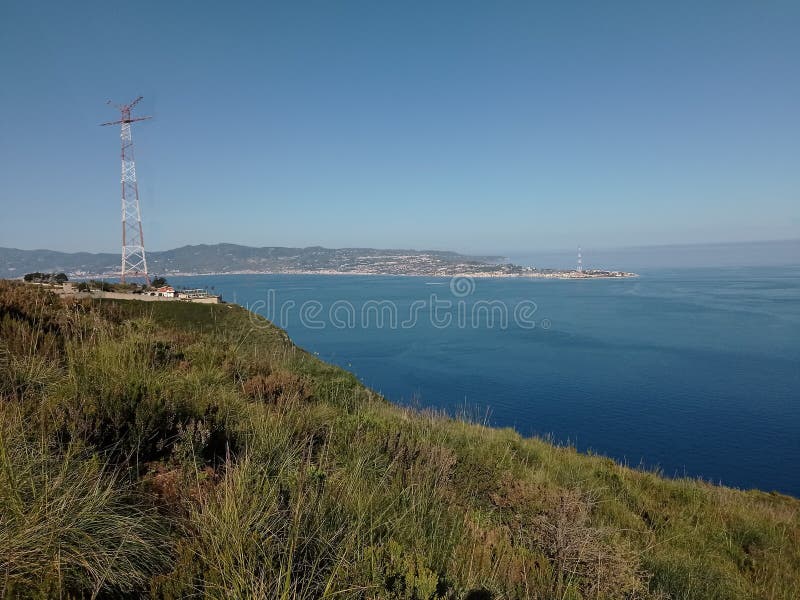 Strait of Messina stock photo. Image of trekking, strait - 215748438