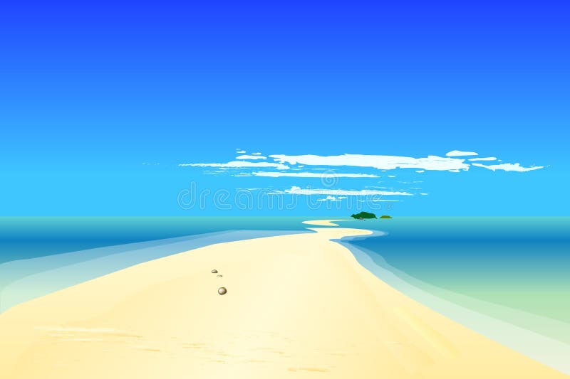 Strand stock illustratie. Illustration of wolken, oceaan - 15122462