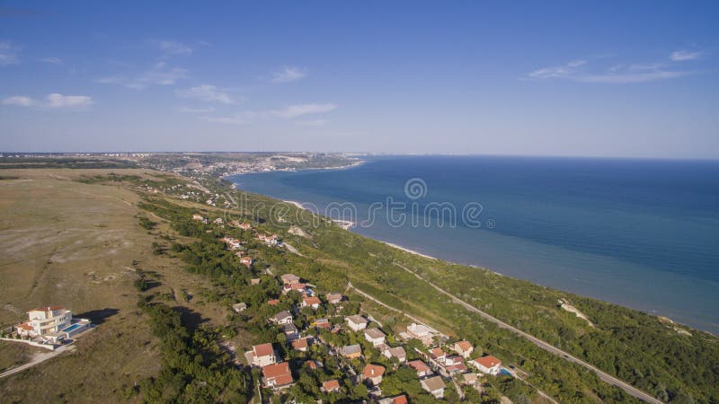 Strand in Balchik Von Oben, Bulgarien Stockfoto - Bild von panoramisch ...