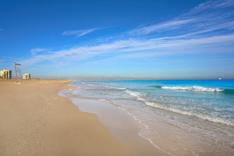 Strand EL Saler Von Valencia an Mittelmeer Stockbild - Bild von himmel ...