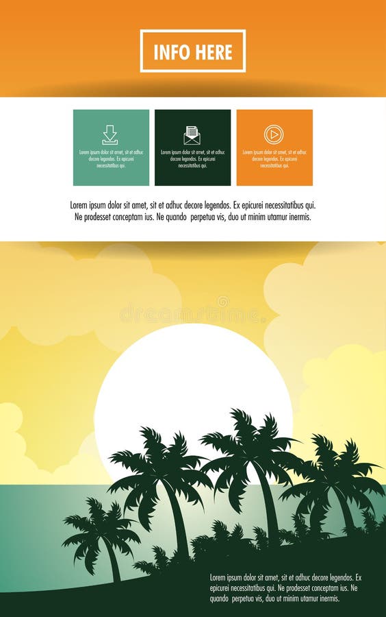 Strand En Infographic Reisbrochure Vector Illustratie - Illustration of ...