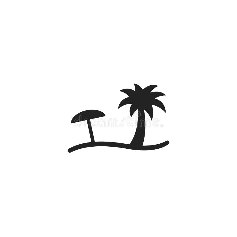 Strand Glyph-Vektor-Ikone, Symbol Oder Logo Vektor Abbildung ...