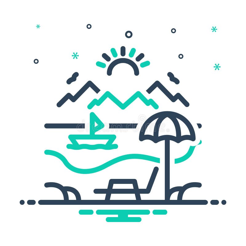 Mix Icon for Strand, Coast and Seaside Stock Illustration ...