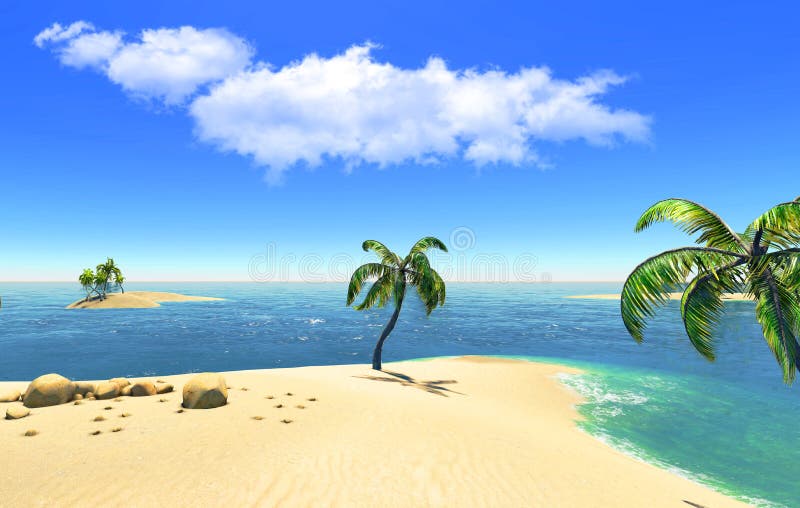 Strand, Insel und Palmen stockfoto. Bild von strand, exotisch - 24446044