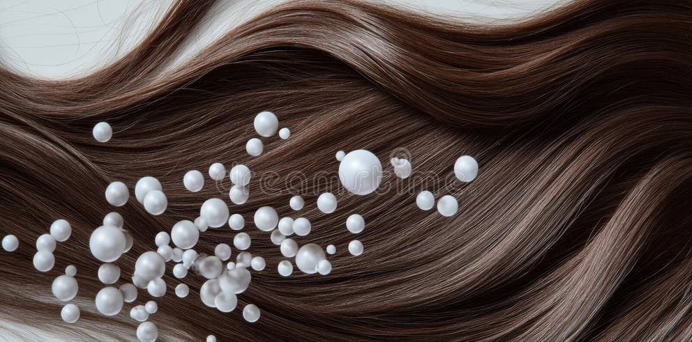 A Strand of Light Hair Interwoven with a Molecule Model Stock Image ...
