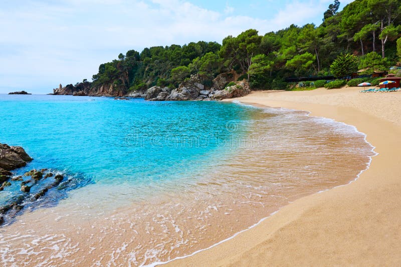Strand Lloret De Mar Costa Brava Calas Treumal Stockbild - Bild von ...