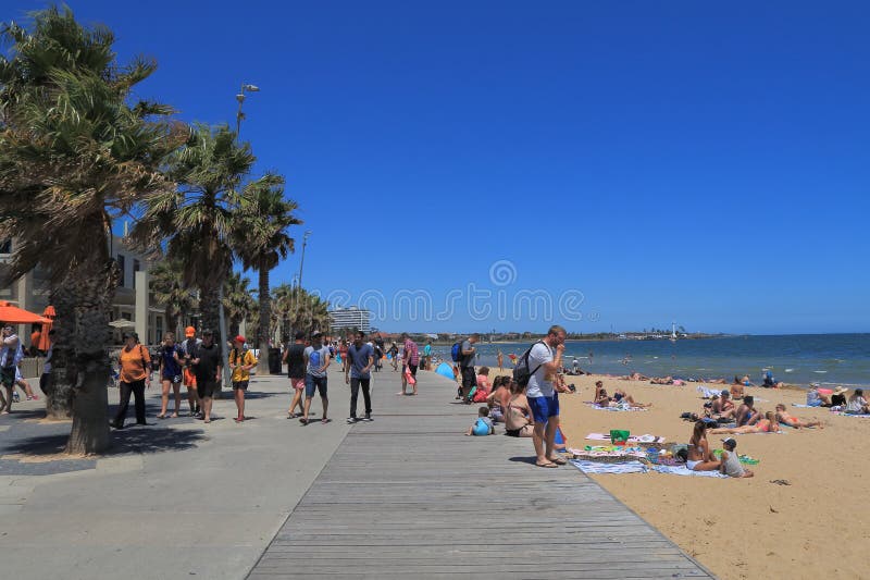 Strand Melbourne Australien St. Kilda Redaktionelles Foto - Bild von ...