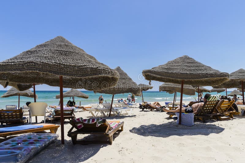 Sousse-Strand Tunesien, Nord-Afrika Redaktionelles Stockbild - Bild von ...