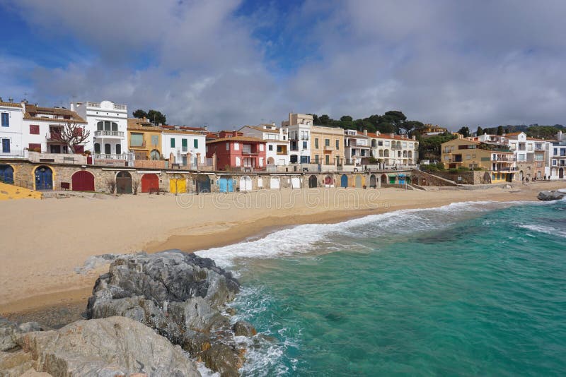Strand Spanien Dorf-Calella-Des Palafrugell Stockbild - Bild von bunt ...