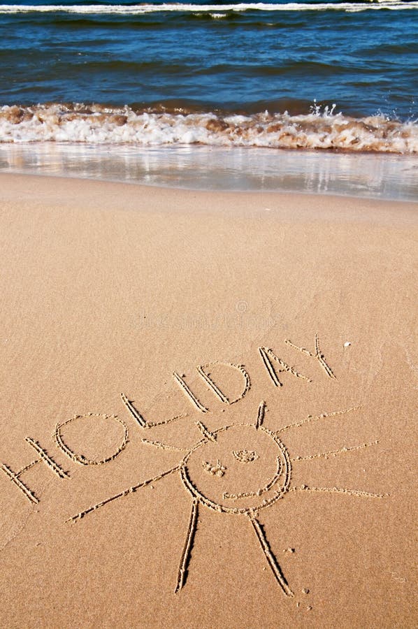 Strand tecknad sun fotografering för bildbyråer. Bild av enkelt - 13102677