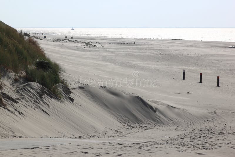 Strand Van Ameland-Eiland Dichtbij Hollum, Nederland Stock Foto - Image ...