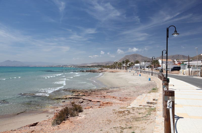 Strand Van La Azohia, Spanje Stock Afbeelding - Image of branding ...