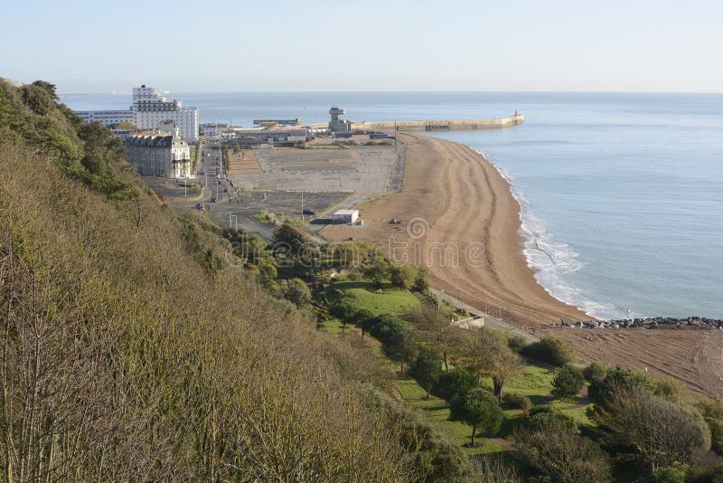 Strandboulevard in Folkestone. Kent. Engeland Stock Afbeelding - Image ...