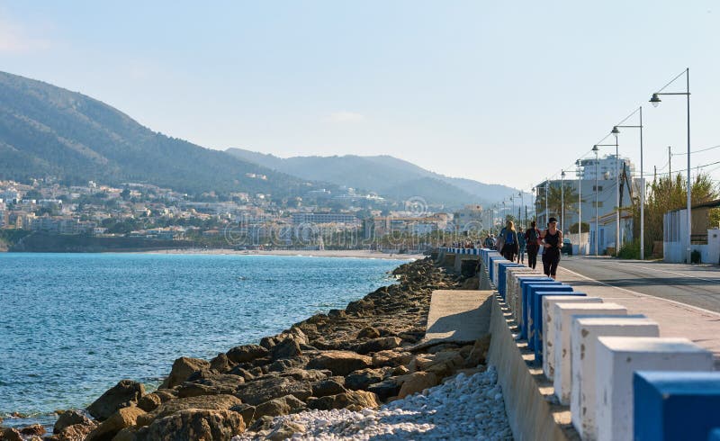 Strandboulevard Van Altea Stad Spanje Redactionele Foto - Image of palm ...