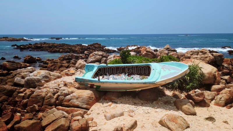 Stranded Boat Brimming with Plastic Waste Emphasizes Marine Pollution ...