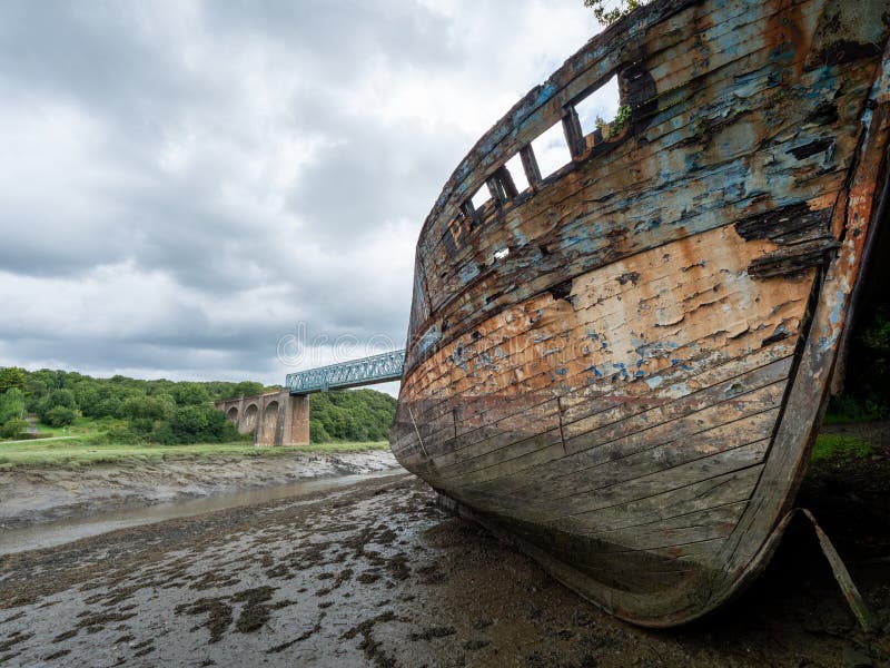 A stranded boat stock photo. Image of island, blue, ship - 258542418