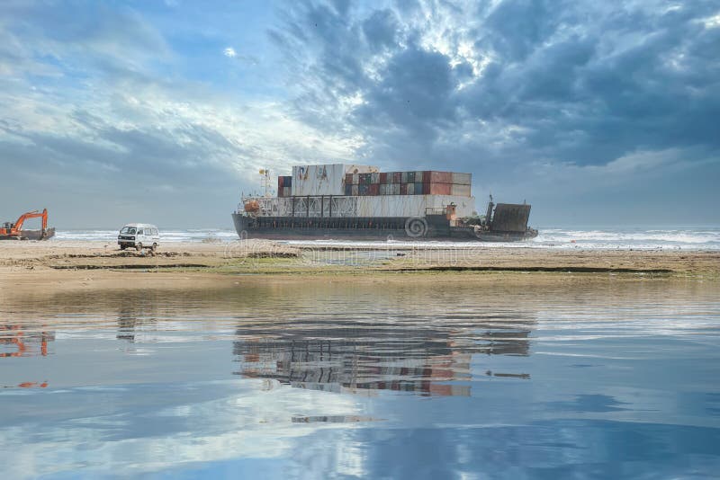Stranded Cargo Ship at Karachi Beach Editorial Image - Image of port ...