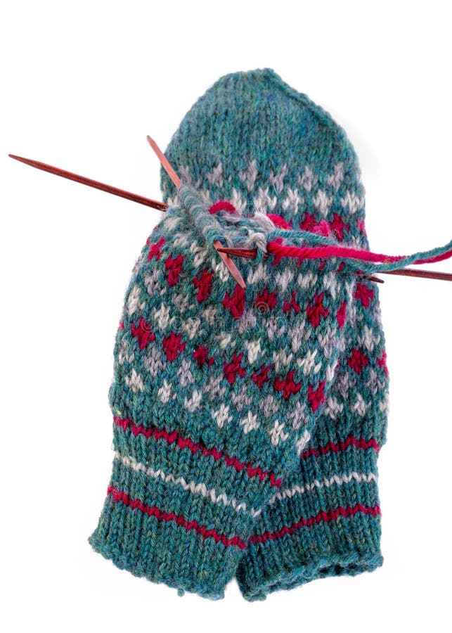 Stranded Colorwork Knitting Stock Photo - Image of mitts, craft: 197247848