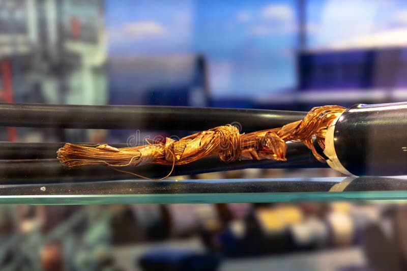 Stranded Copper Wire in a Power Cable Stock Photo - Image of electrical ...