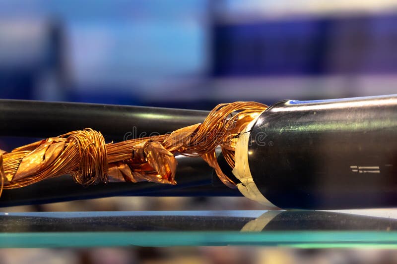 Stranded Copper Wire in a Power Cable Stock Photo - Image of material ...