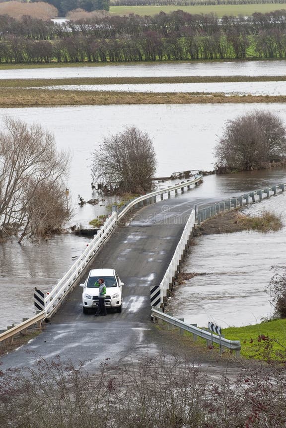 Stranded Driver and River in Flood Stock Image - Image of australia ...