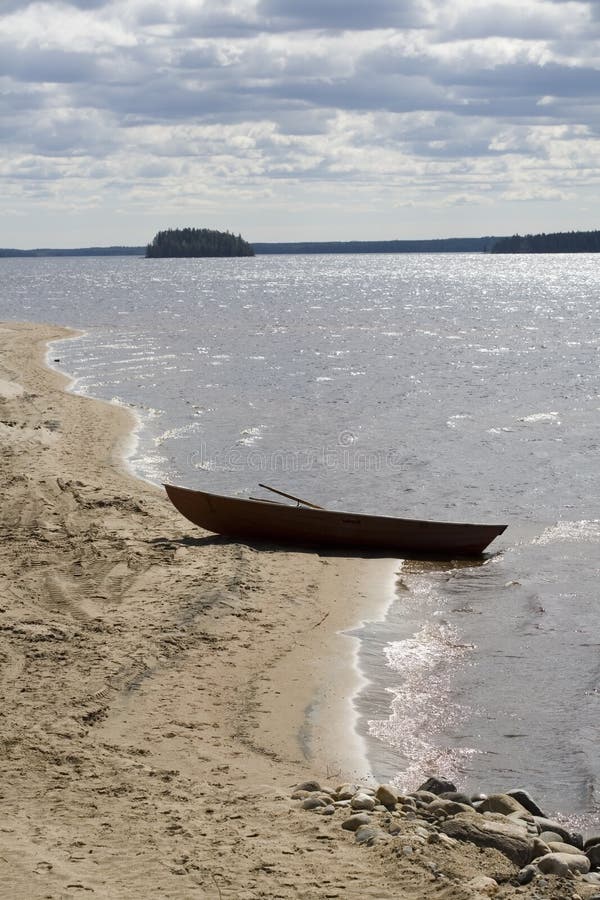 Stranded Row-boat on a Beach Stock Image - Image of ground, europe ...
