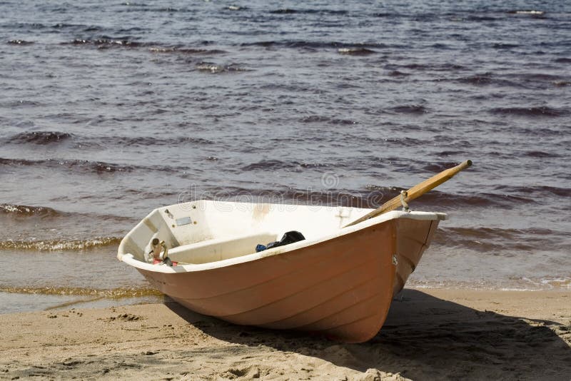 Stranded Row-boat on a Beach Stock Image - Image of ground, europe ...