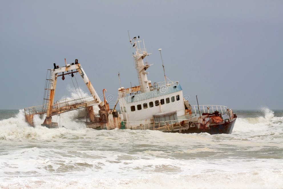 Stranded ship stock photo. Image of cross, coast, water - 12683426