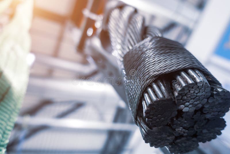 Stranded, Sturdy Steel Cable in the Winding Stock Photo - Image of ...