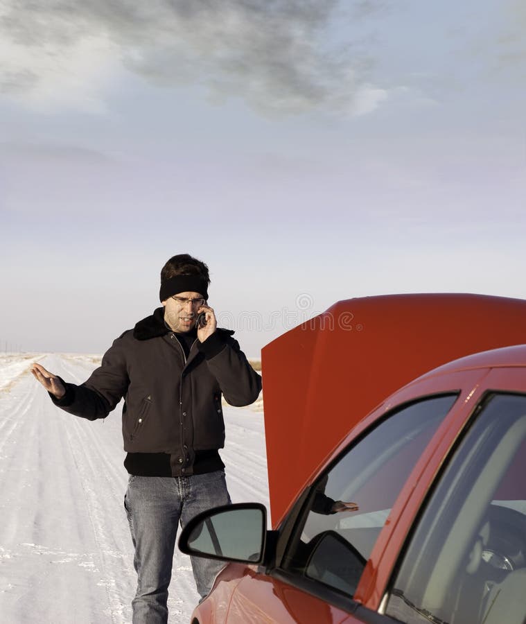 Stranded in Winter stock photo. Image of cell, copy, mechanical - 12864884