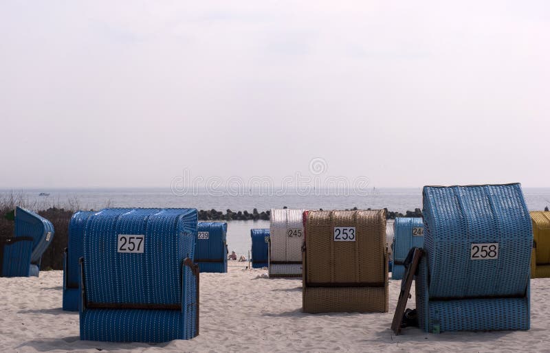 Strandkorb on Helgoland stock photo. Image of beach, island - 16233998