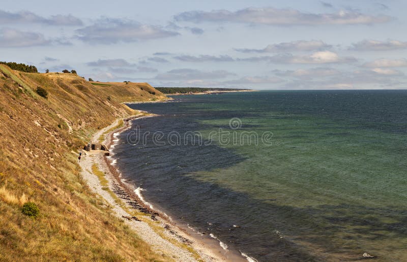 Het Strand Van Het Zand in Zweden Stock Afbeelding - Image of ontspan ...