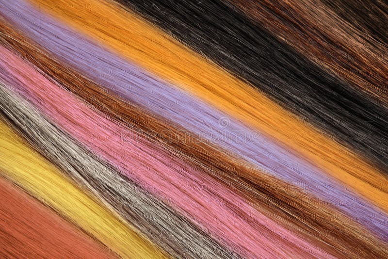 Strands of Different Color Hair As Background, Closeup Stock Image ...