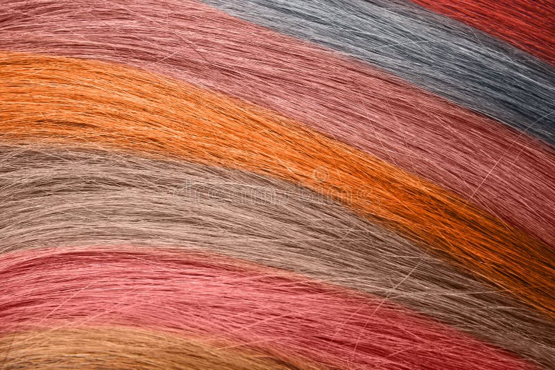 Strands of Different Color Hair As Background, Closeup Stock Image ...