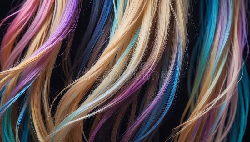 Strands of Different Color Hair As Background, Closeup Stock ...