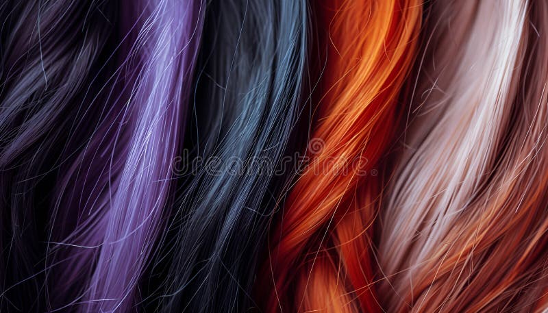Strands of Different Color Hair As Background, Closeup Stock Photo ...