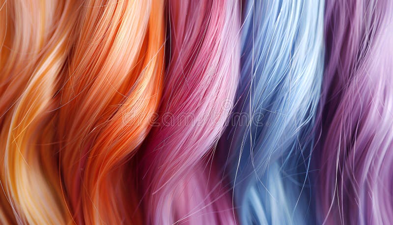 Strands of Different Color Hair As Background, Closeup Stock Photo ...