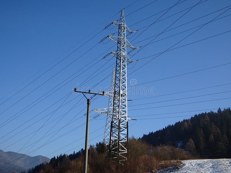 Strands of power lines stock image. Image of energy - 104129647