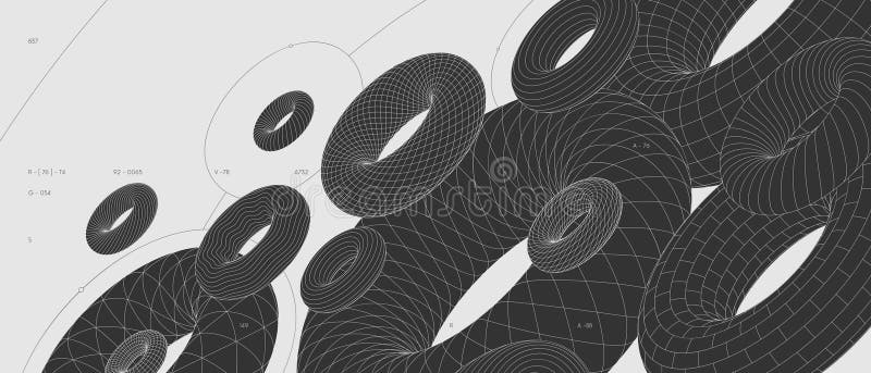 Strange Abstract Modern Wireframes 3d Geometric Shapes, Graphic ...