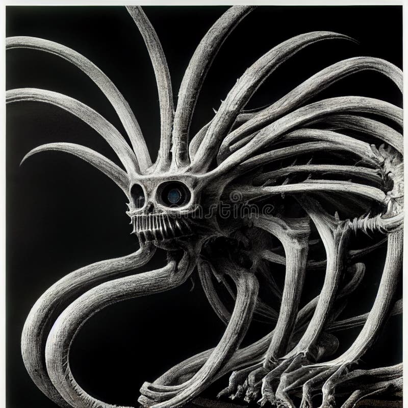 Strange bone monster stock illustration. Illustration of organ - 270964374