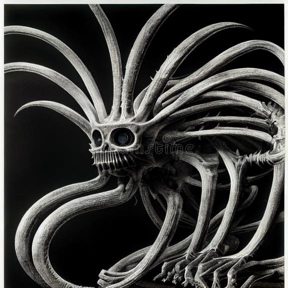 Strange bone monster stock illustration. Illustration of organ - 270964374