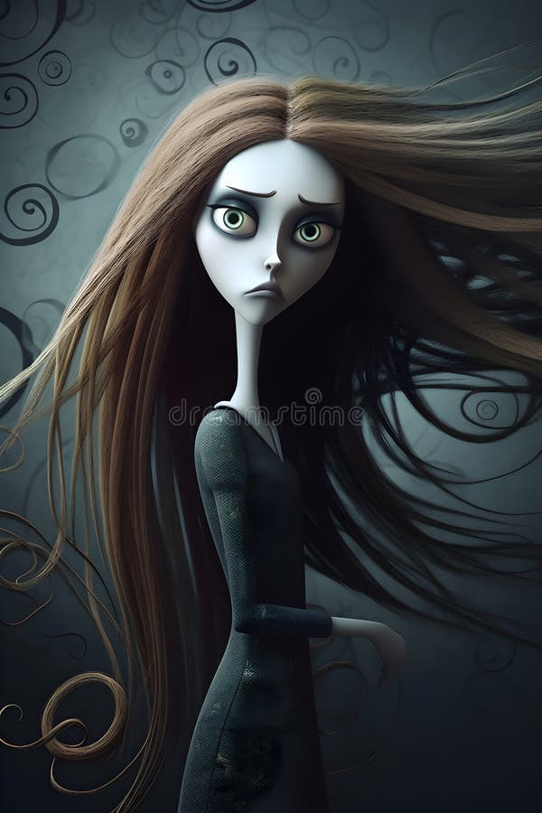 Strange Caricature Illustration. Portrait of a Girl in Surreal Style ... Strange Caricature Illustration. Portrait of a Girl in Surreal Style ...
