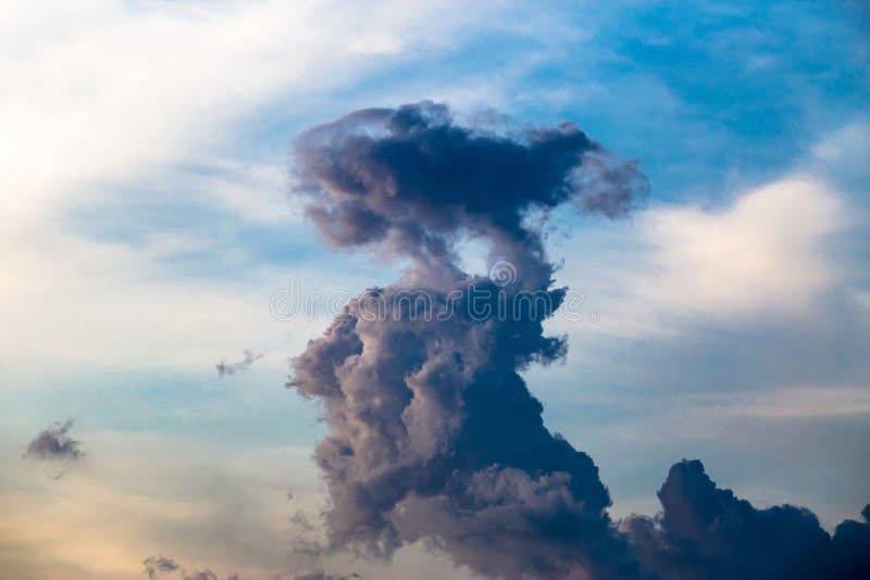 Strange Cloud Look Like an Alien Standing. Stock Image - Image of phase ...