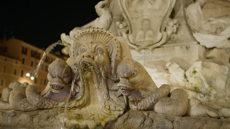Strange Figures on an Old Fountain in Rome Stock Footage - Video of ...