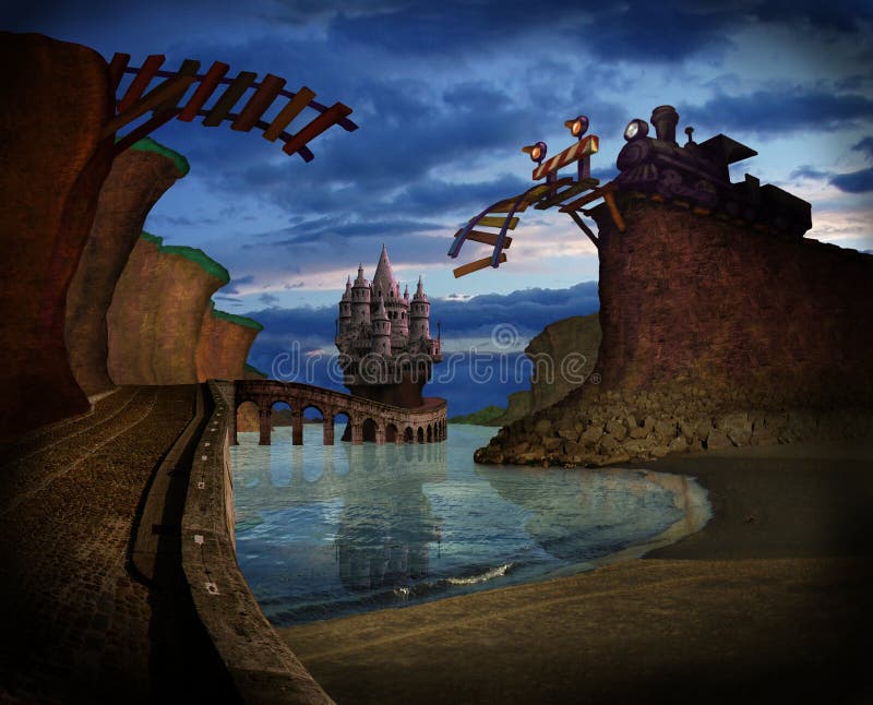 Strange landscape stock photo. Image of digital, style - 18246838