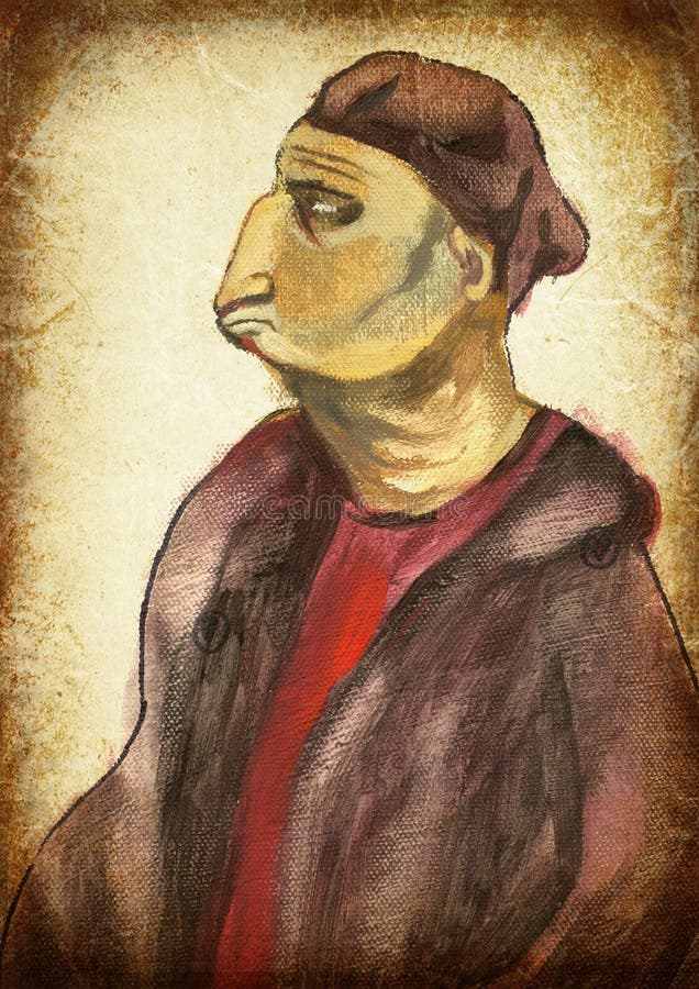 Strange Man. Hand Painting. Vintage Processing Stock Illustration ...