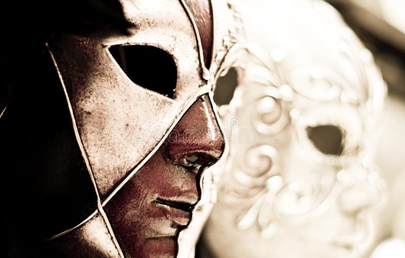 A Strange Mask Reflected in the Mirror Stock Photo - Image of comedy ...